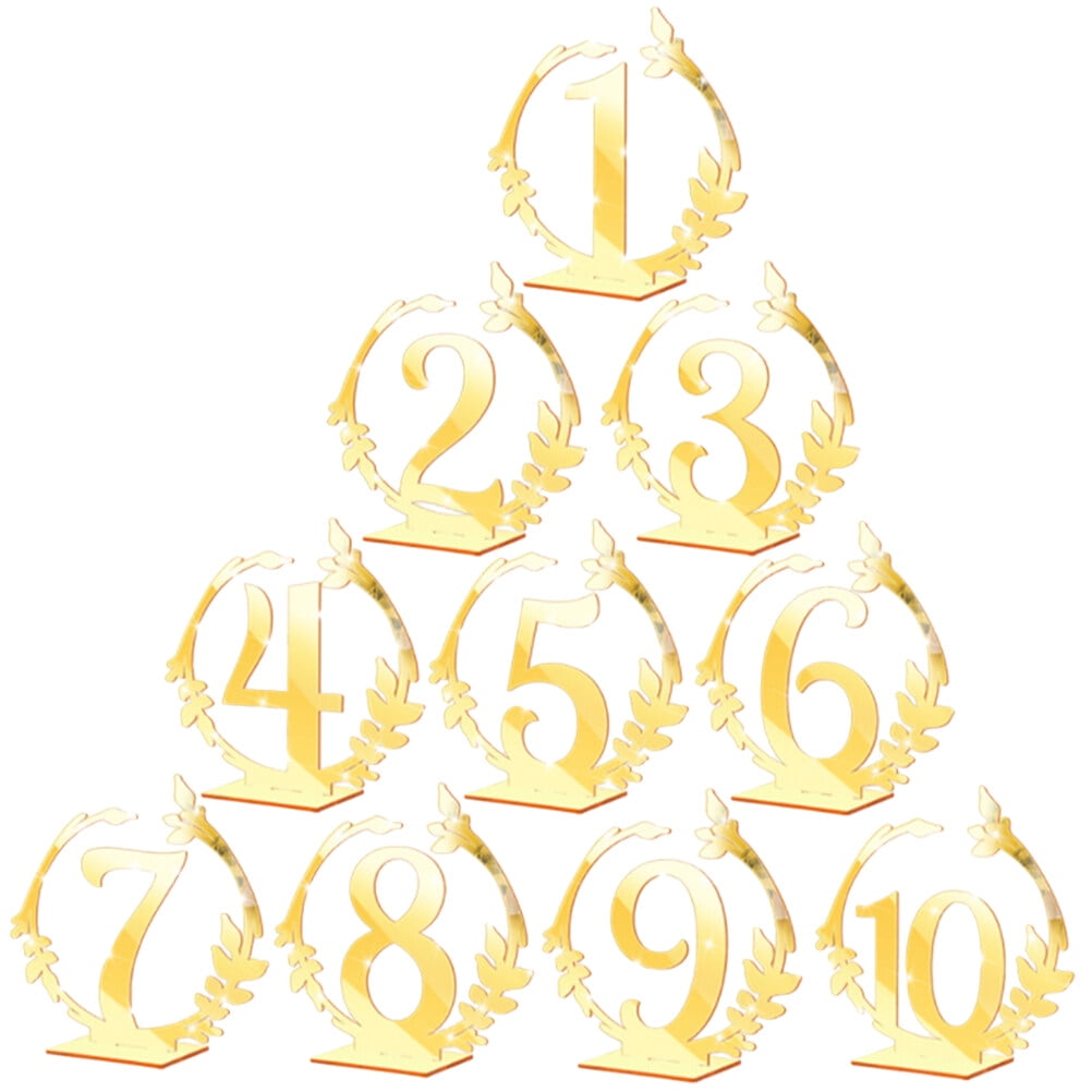 10 Pcs Emblems Wedding Table Number Holders for Centerpieces Stands ...