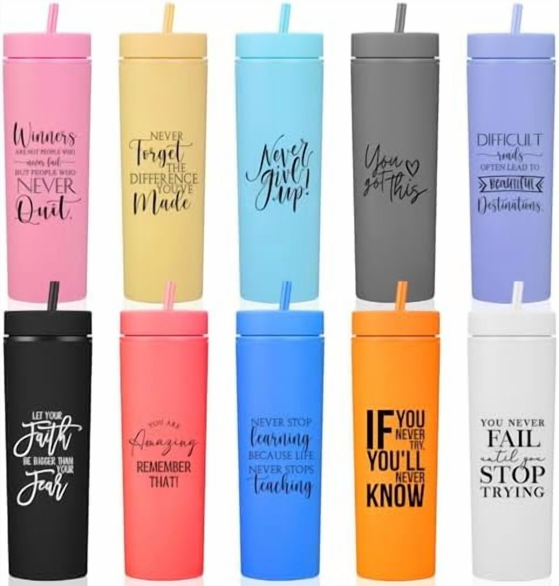 10 Pcs Employee Appreciation Gift Bulk Thank You Skinny Tumbler 16oz ...