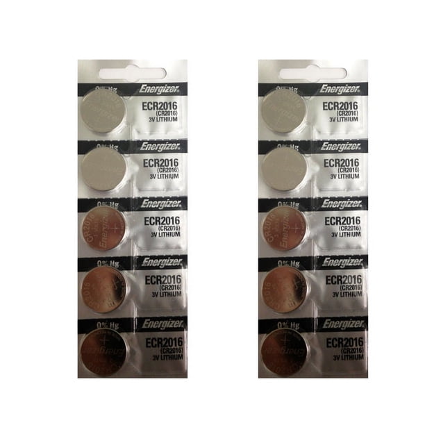 10 Pcs Energizer ECR2016 CR2016 2016 3V Lithium Battery - Walmart ...