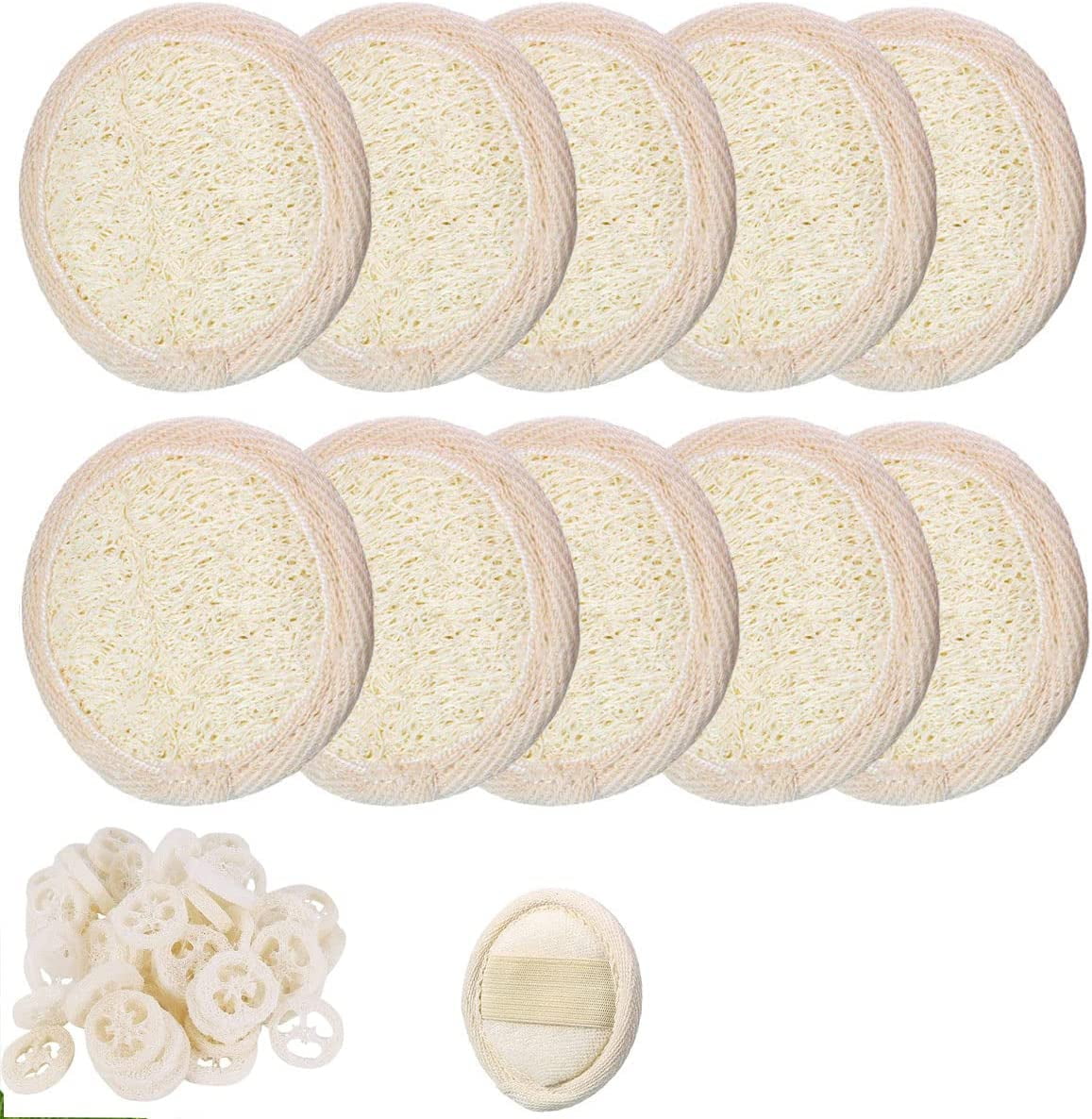10 Pcs Exfoliating Facial Loofah Scrubbers Natural Face Exfoliator Pad ...