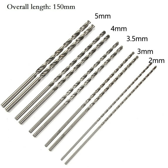 10 Pcs Extra Long HSS High Speed Steel Drill Bit Set 2mm,3mm,3.5mm,4mm ...