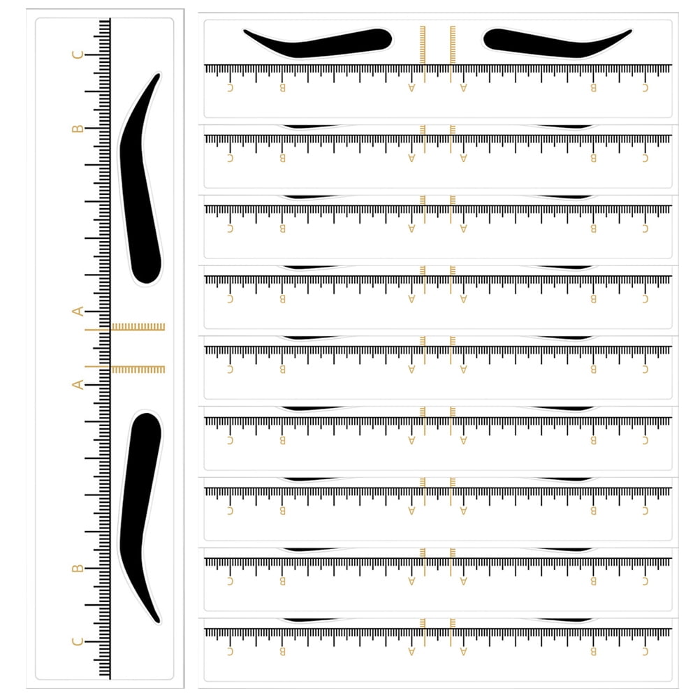 10 Pcs Eyebrow Drawing Tool Tools Stickers Measuring Ruler Template ...