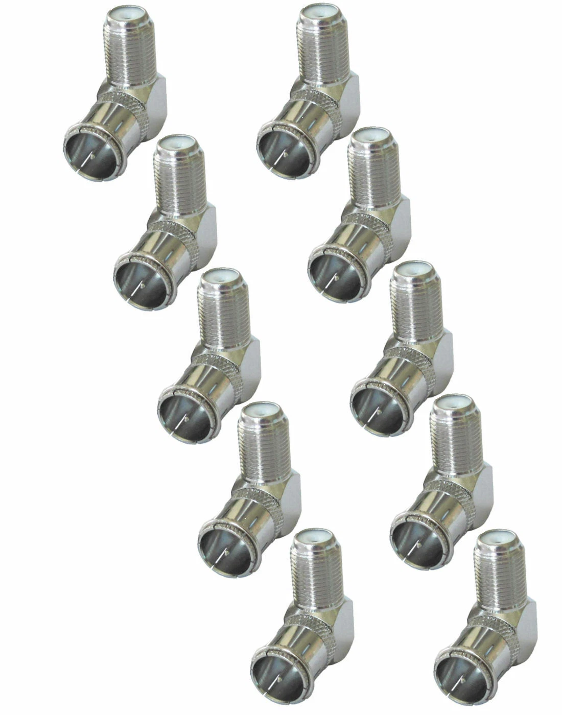 10 Pcs F Type Push On Right Angle Male To Female Coax Coaxial Cable ...
