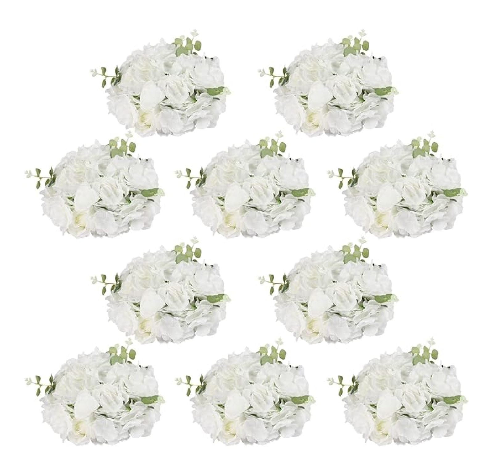 10 Pcs Fake Flower Ball Arrangement Bouquet,Artificial Flowers with 9 ...