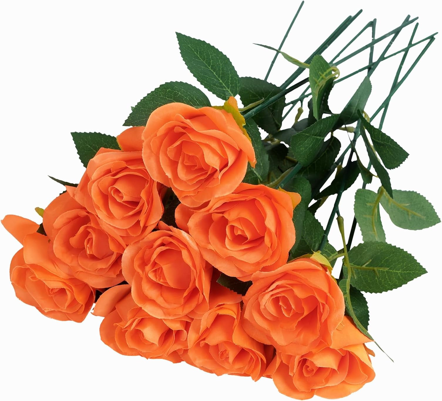 10 Pcs Fake Roses Artificial Flowers with Long Stems, 15'' Black Faux ...