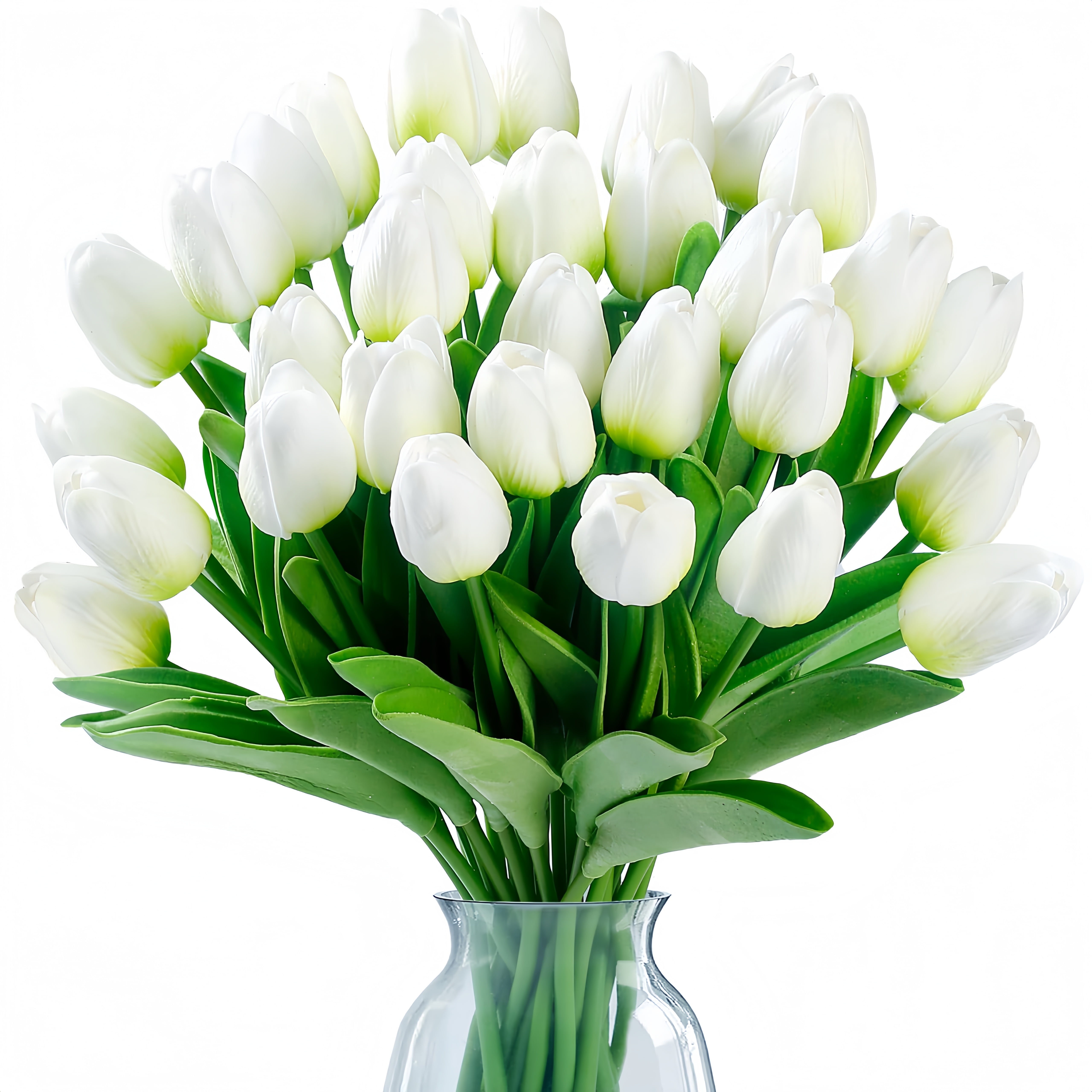 10 Pcs Fake Tulips Artificial Flowers Real Touch PU Faux Flowers Tulip ...
