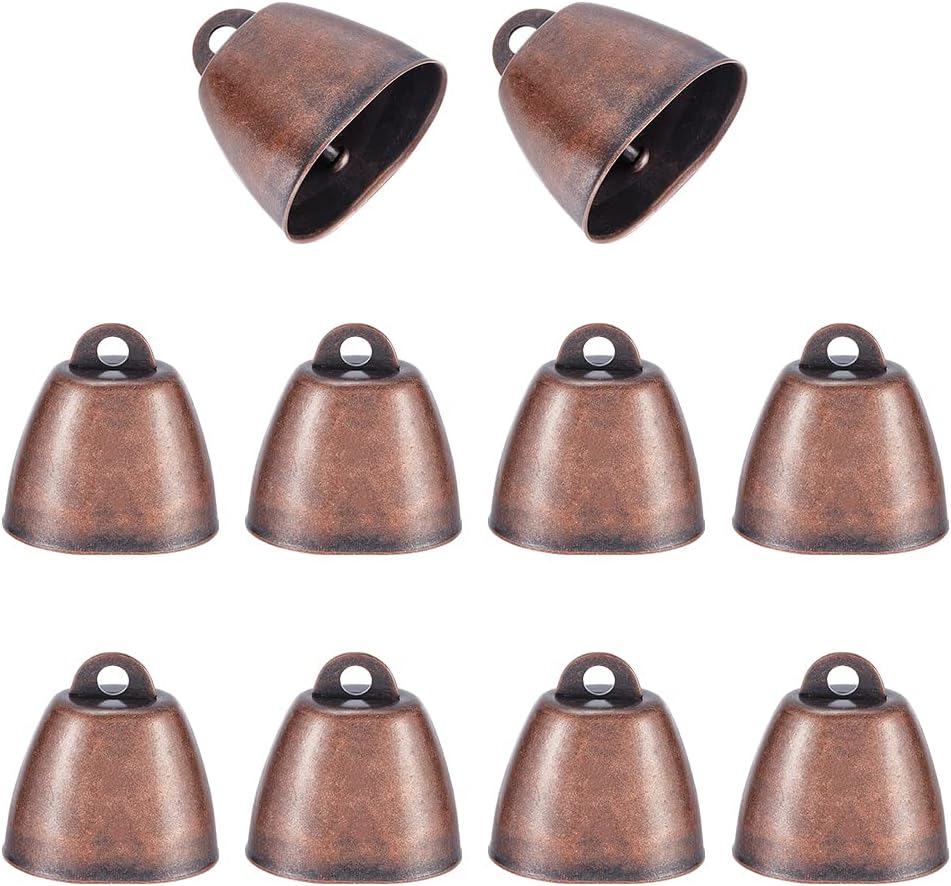 10 Pcs Farm Animal Bell Red Copper Bell Charms Grazing Iron Bell ...