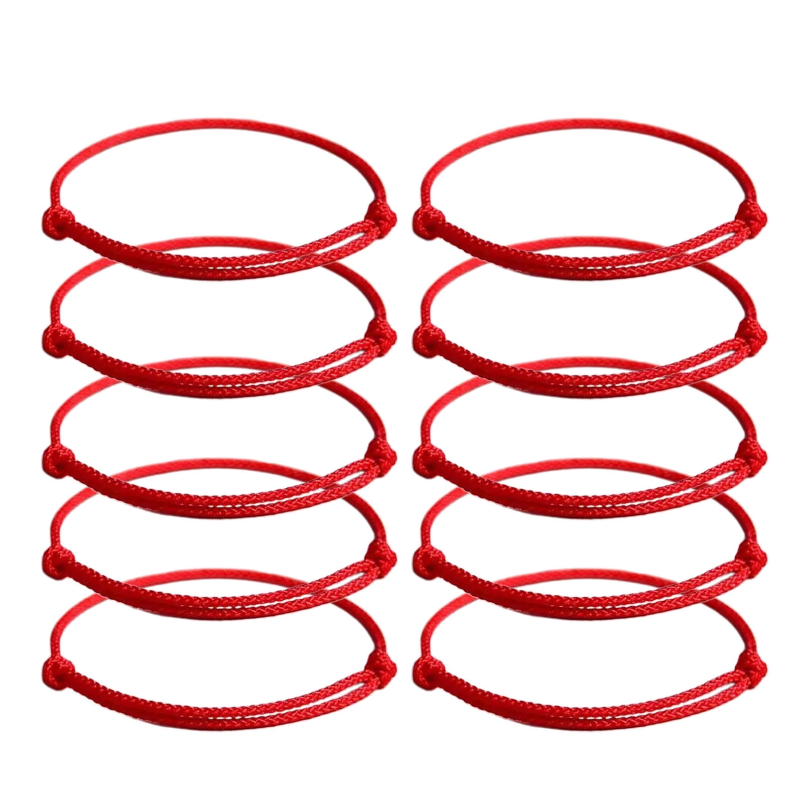 10 Pcs Fashion Red String Simple Thin Rope Adjustable Braid Rope ...