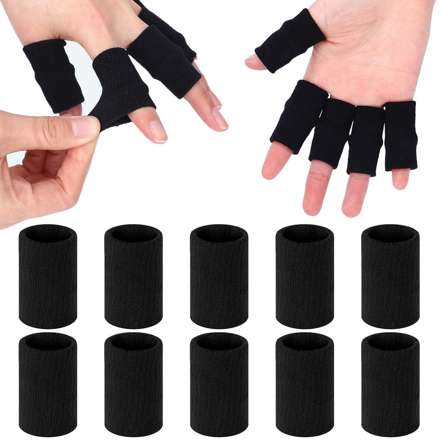 10 Pcs Finger Sleeves Protectors,Bexikou Finger Sleeves for Arthritis ...