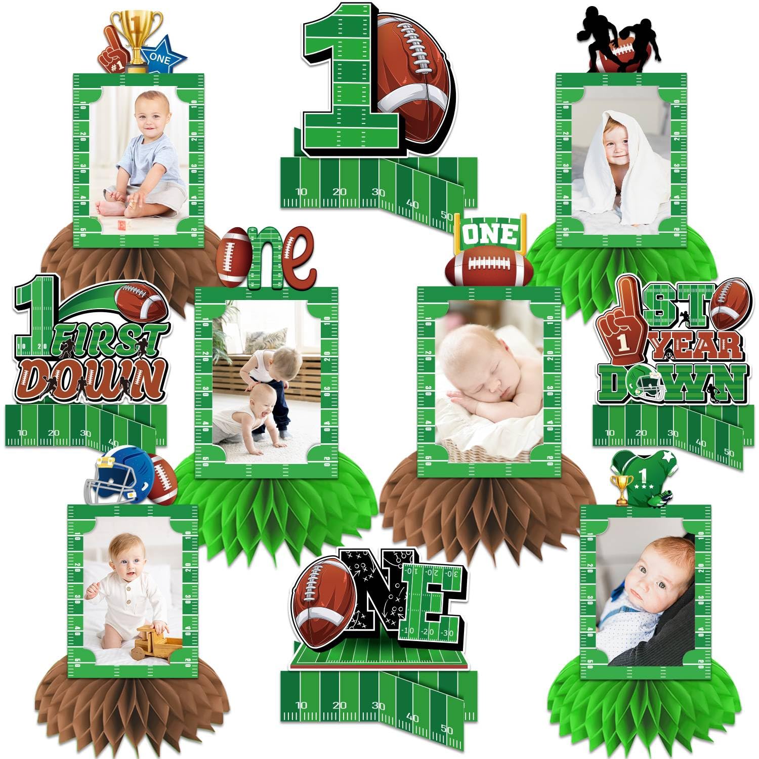 10 Pcs First Year Down Birthday Party Decorations Centerpieces, First ...