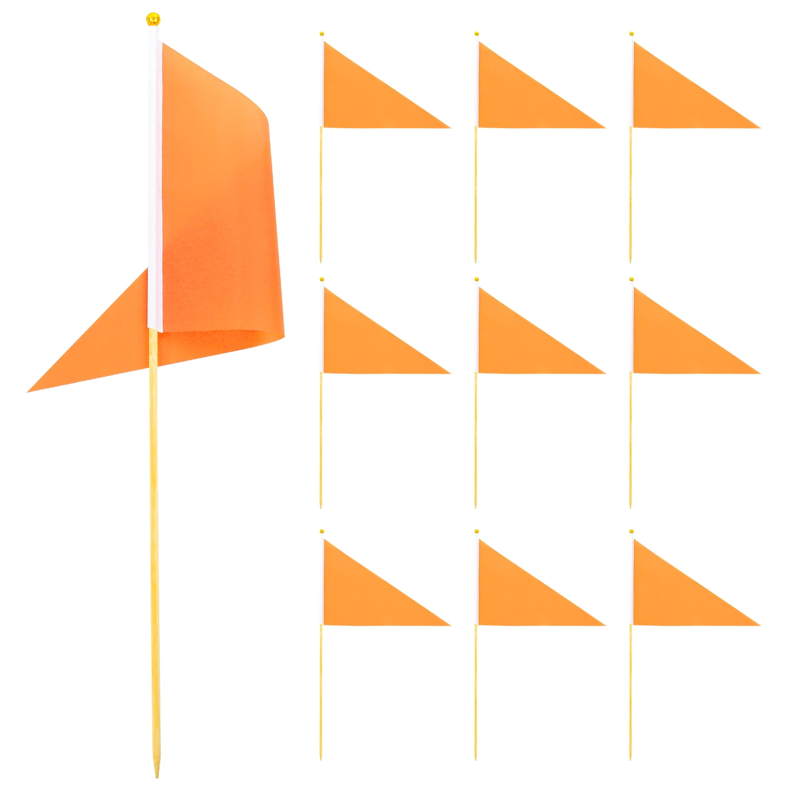 ifundom Durable Orange Yard Flags with Bamboo Poles for Landscaping ...