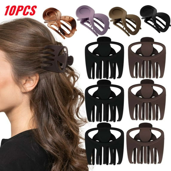 10 Pcs Flat Alligator Hair Claw Clips, French Curved Matte Volume ...