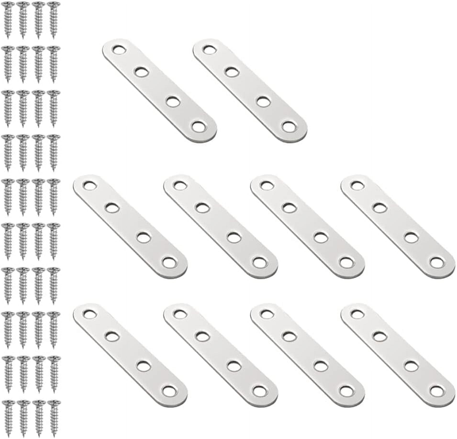 10 Pcs Flat Straight Brace Brackets Metal Joining Plates Connectors ...