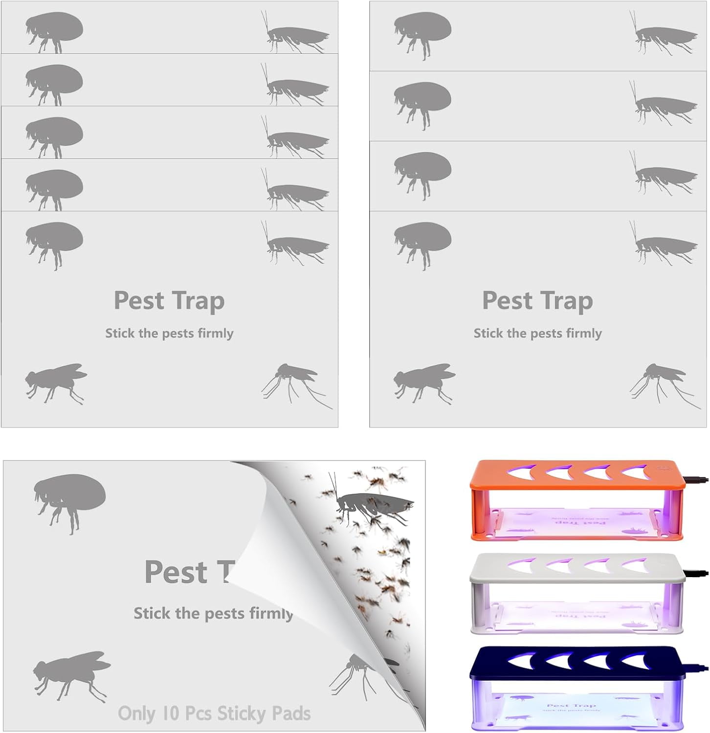 10 Pcs Flea Trap Refill Discs Replacement Glue Boards for Flea Traps ...