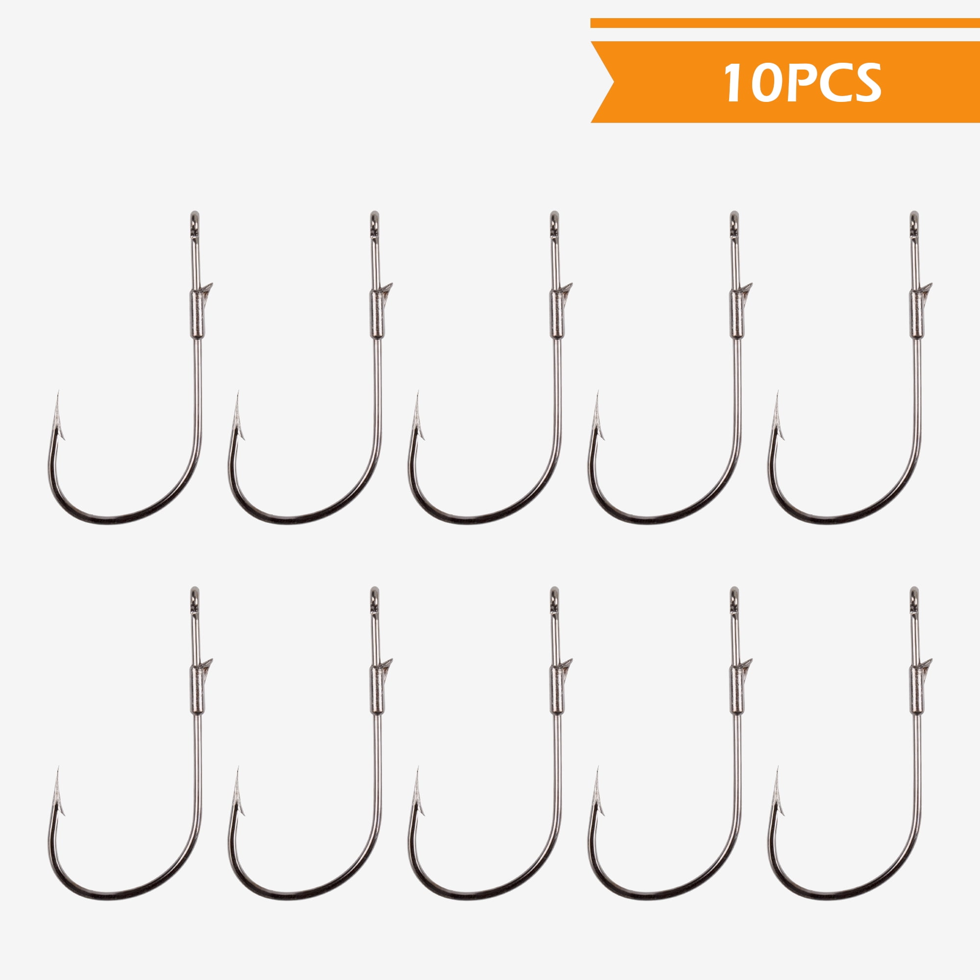 10 Pcs Flipping Hooks Neko Rig Bass Fishing Drop Shot Hook Straight ...