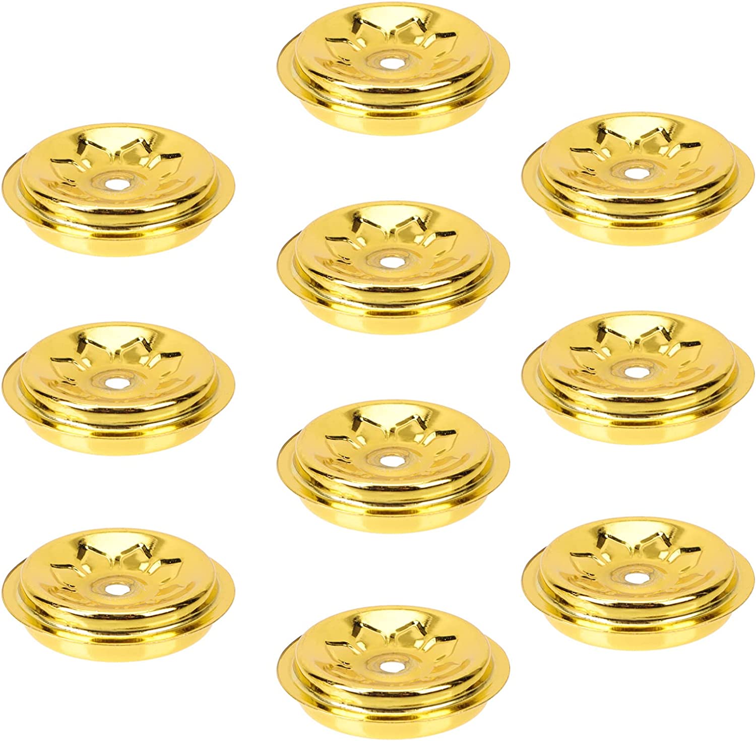 10 Pcs Floating Wicks Metal Oil Floating Wicks Disc Holders Buddhist ...