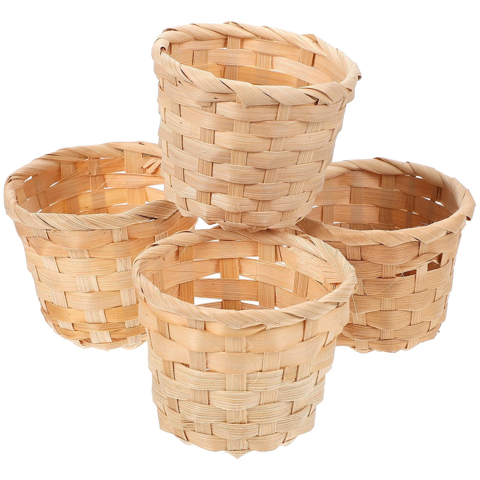 10 Pcs Flower Girl Basket Mini Bamboo Storage Rural Baskets Office ...