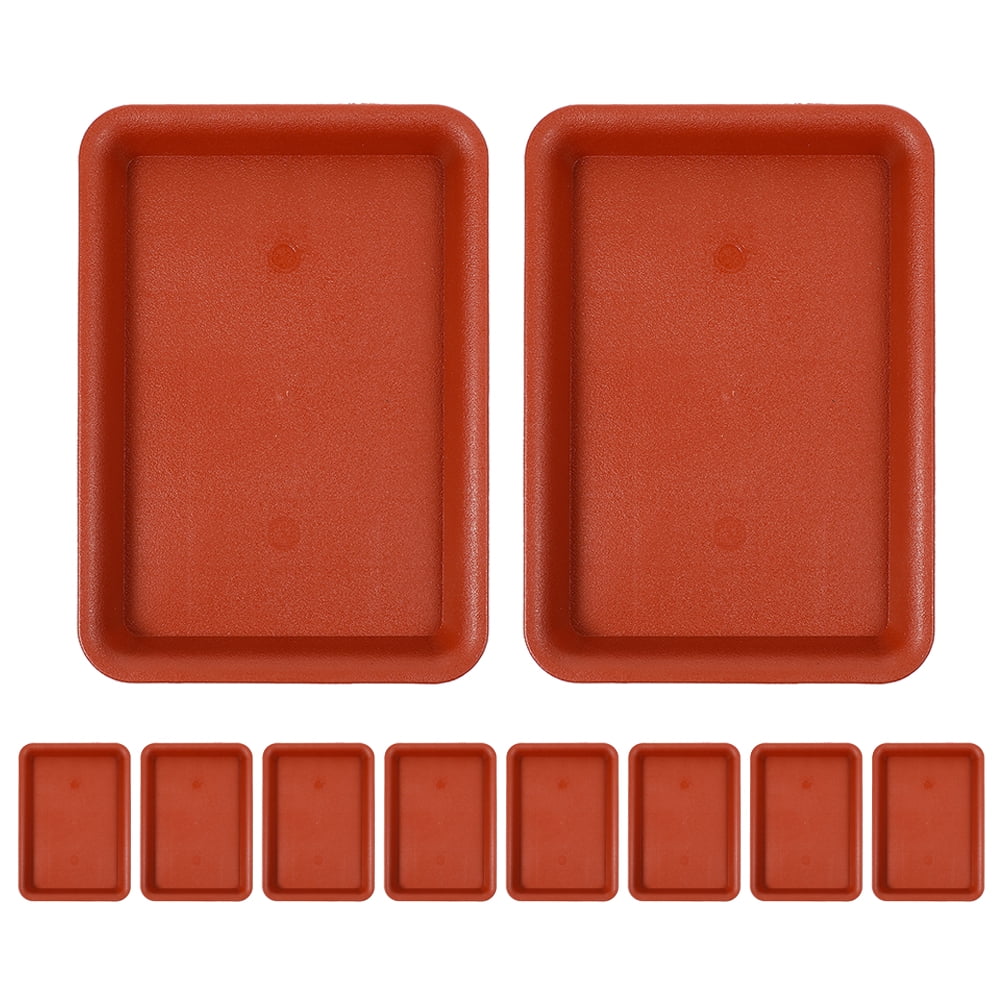 10pcs Plastic Plant Saucer Drip Trays Rectangular Planter Tray for ...