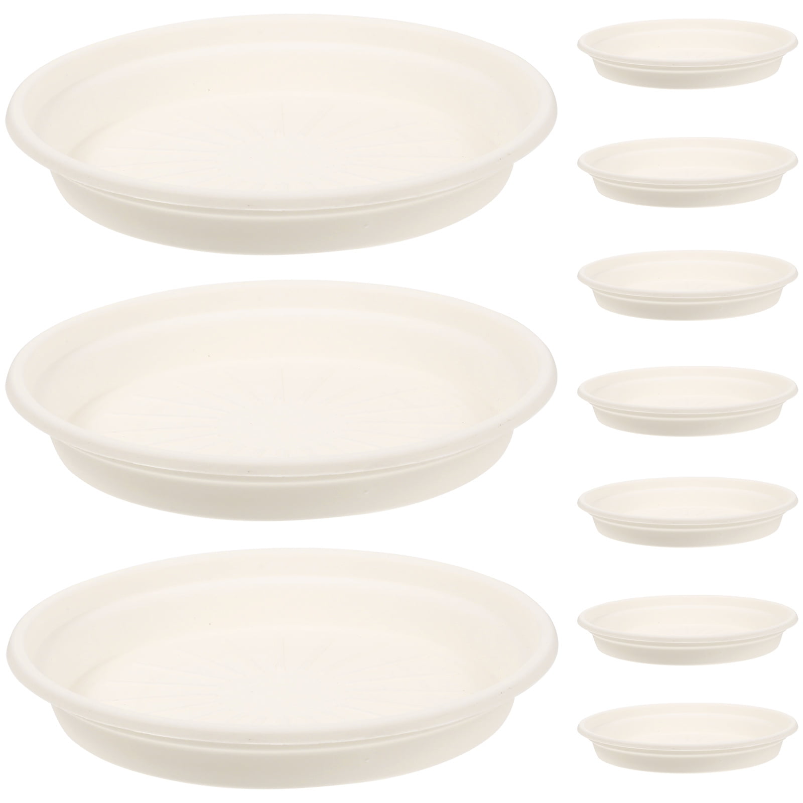 10 Pcs Flower Pot Tray Plant Trays for Pots Plants Indoor White Plastic ...