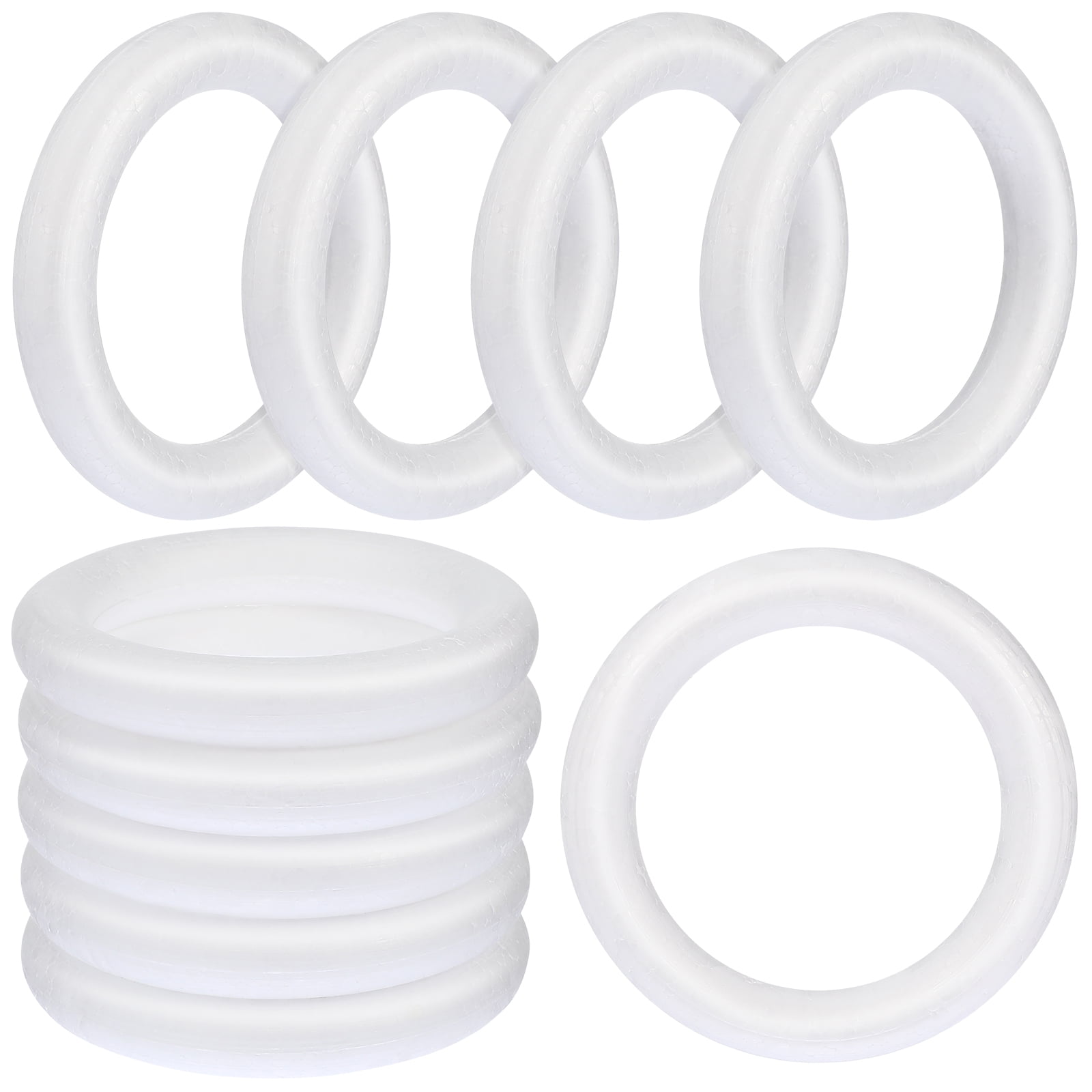 10 Pcs Foam Rings for Wreath Round Craft Rings Circle Rings for Front ...