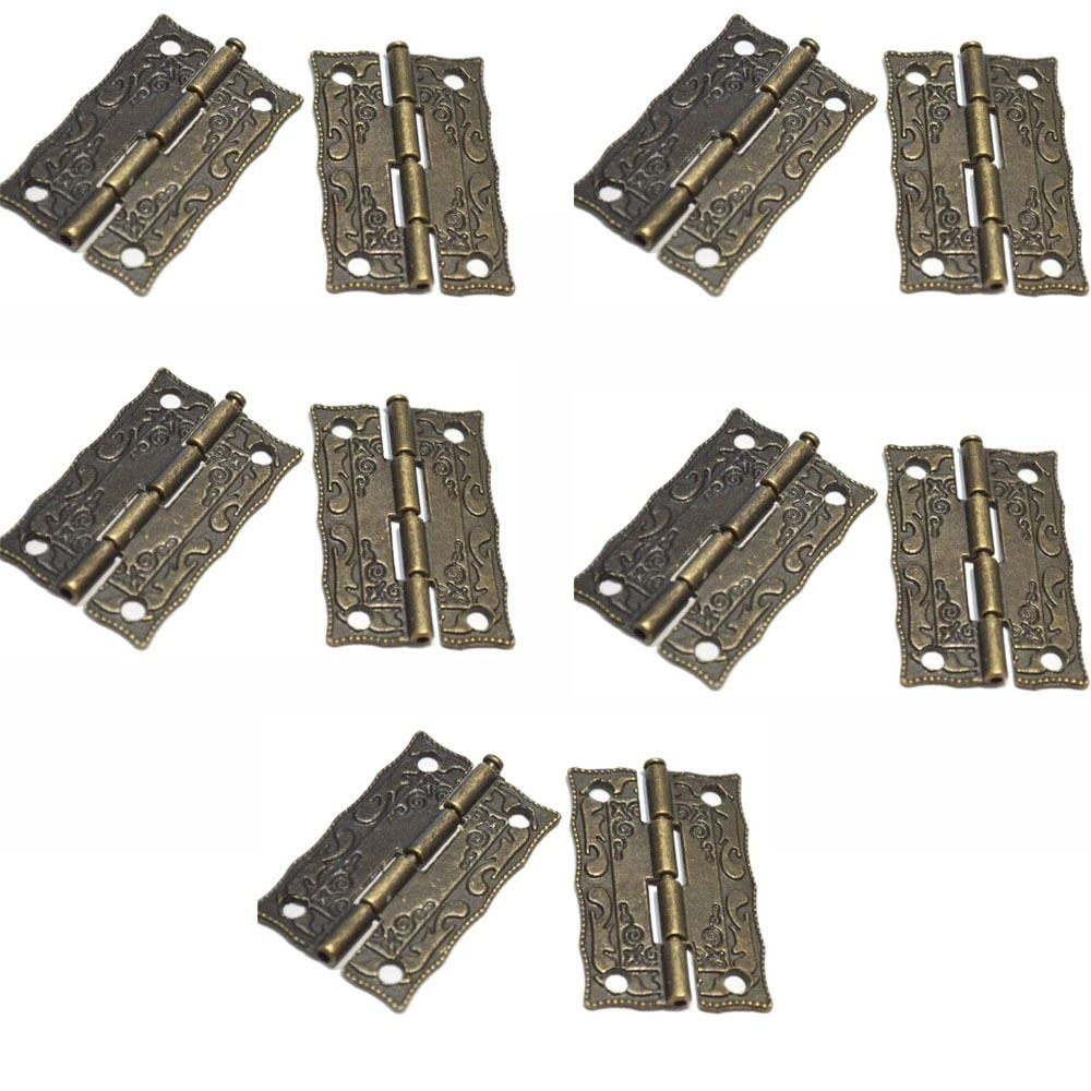 10 Pcs Folding Small Bronze for Doors Windows Furniture Cabinet Hinges ...
