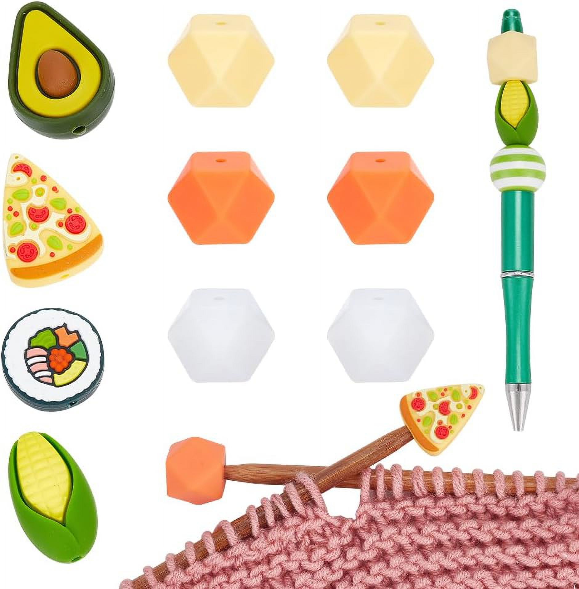 10 Pcs Food Themes Knitting Needle Stoppers Needle Tip Stoppers Food ...
