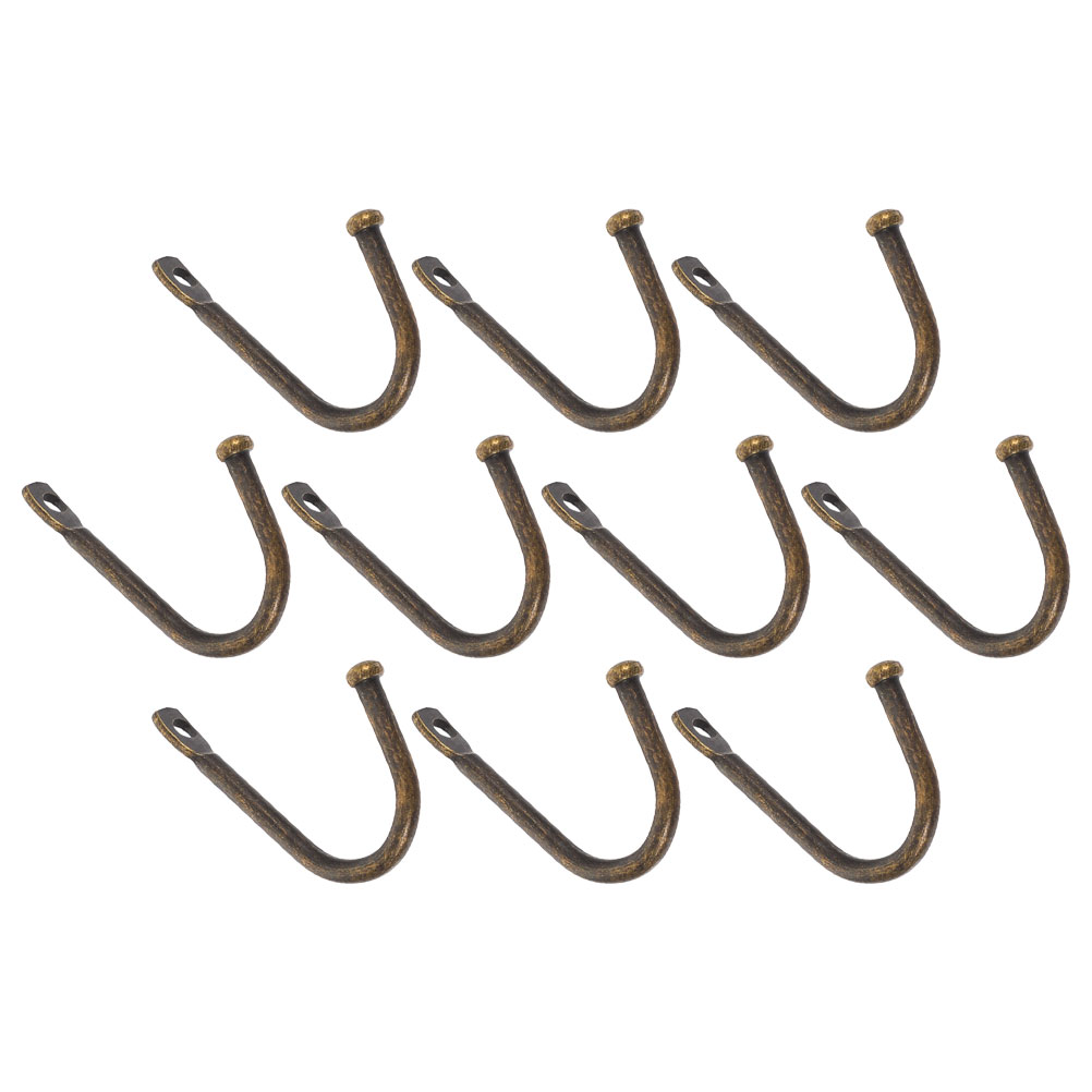 10 Pcs Small Metal Hooks Bronze for Hanging Retro Accessories Decoration Coffee - Walmart.com