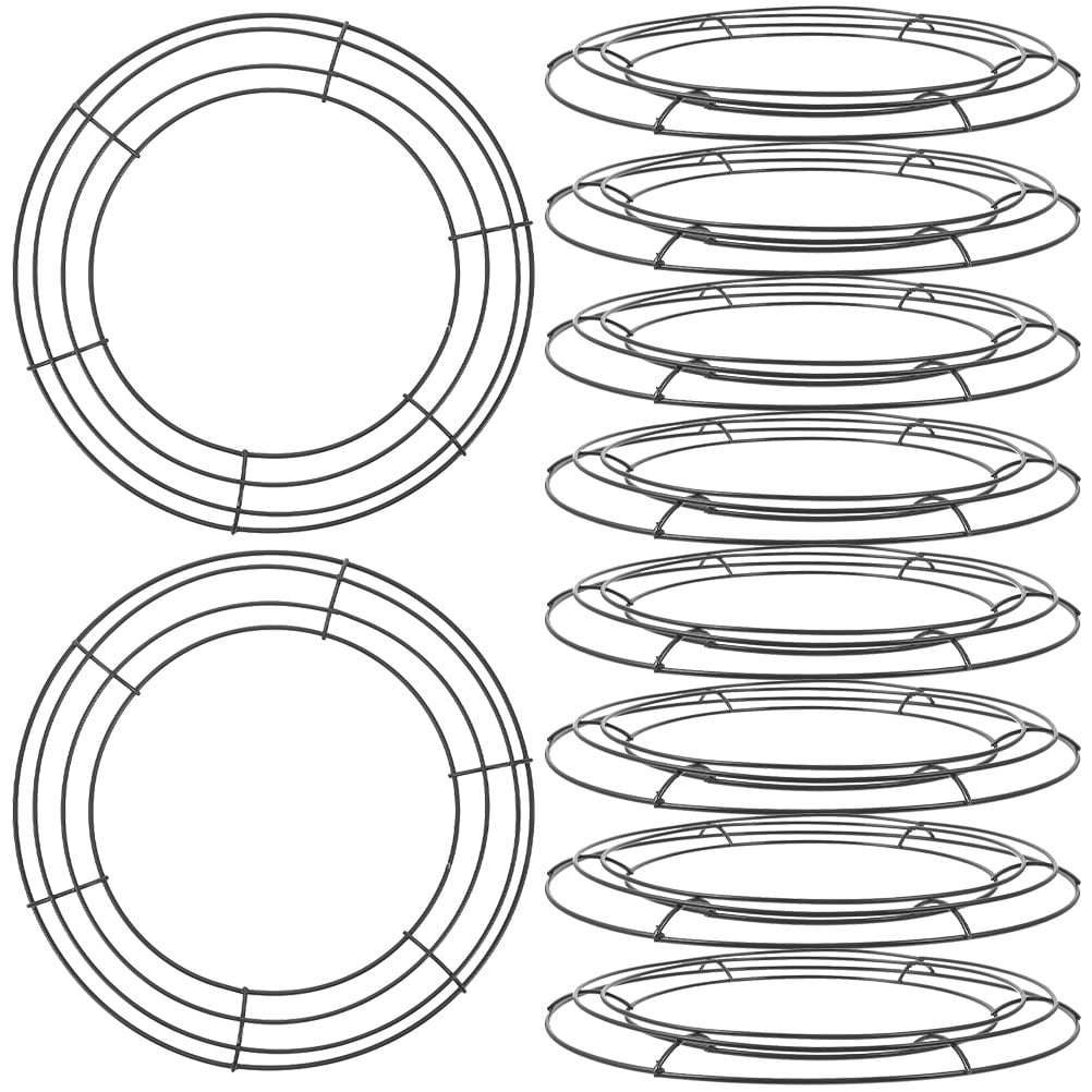TEHAUX Round Wreath Frame Black Metal for Diy Wreath Form 10Pcs 9.82X9 ...