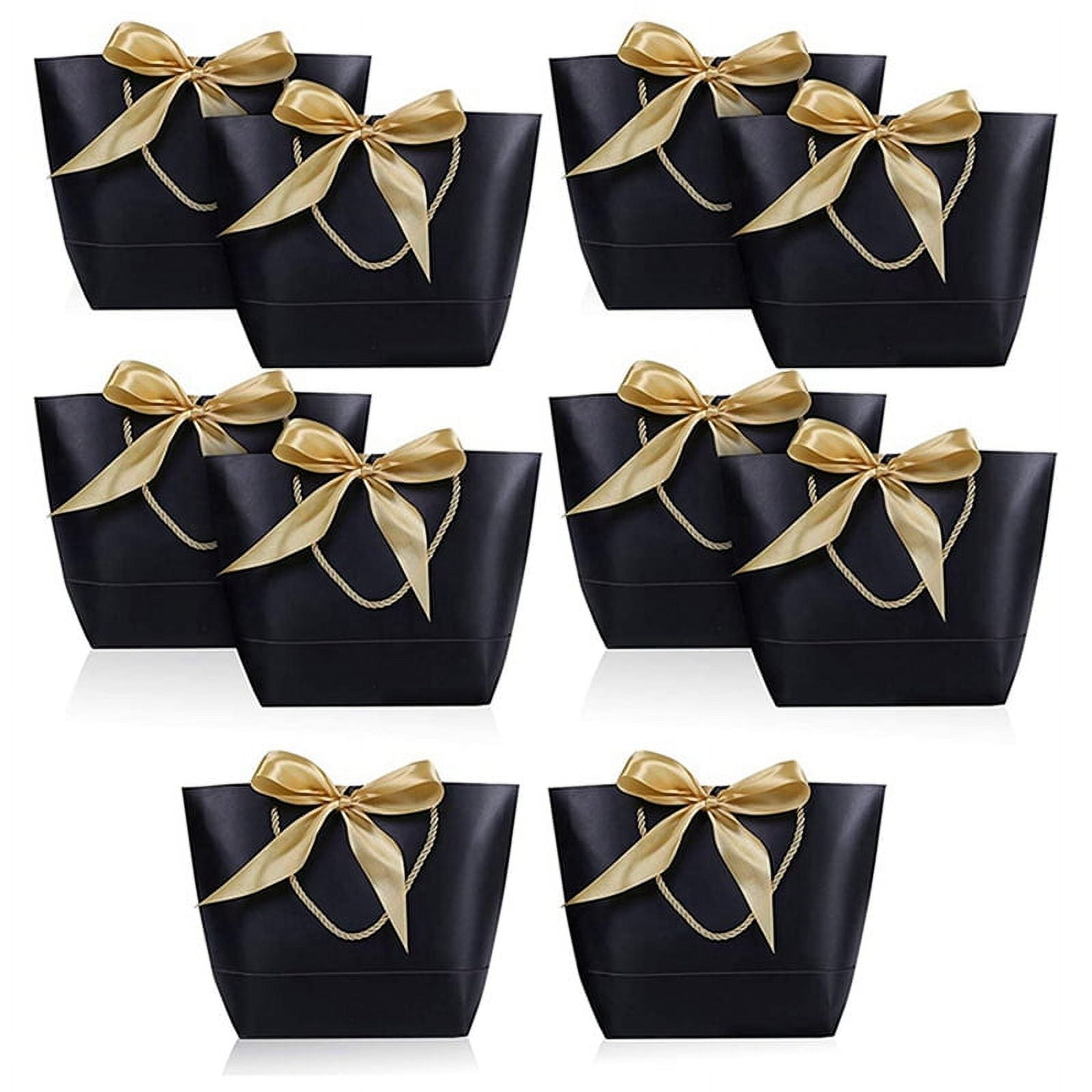 10 Pcs Gift Bag with Handle Paper Favor Present Wrap Snack Bow Ribbon ...