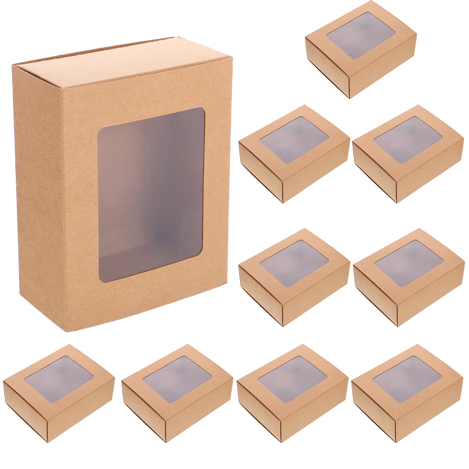 10 Pcs Gift Paper Box Candy Container Boxes Storage Organizer Kraft Pvc ...