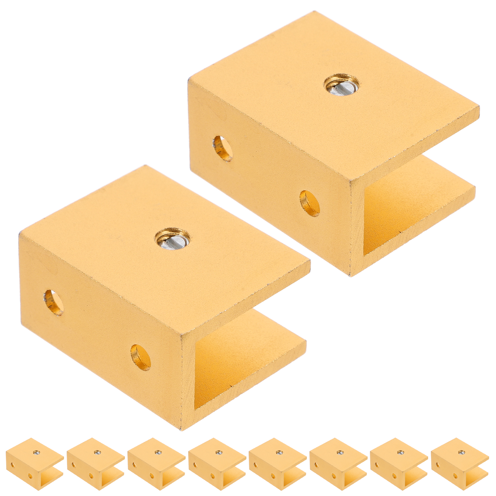 10 Pcs Glass Sandwich Panel Bracket Counter Mirror Adjustable Golden ...