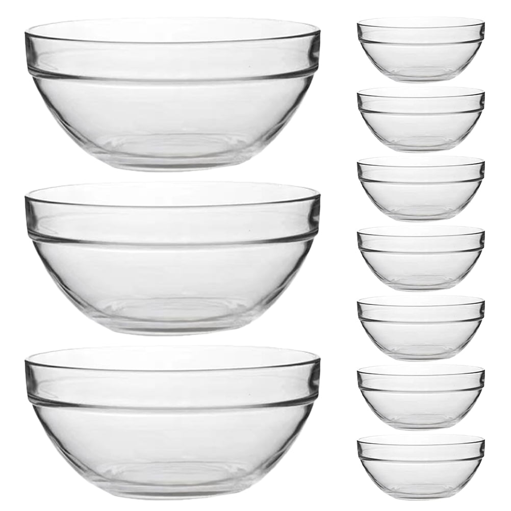 10 Pcs Glass Snack Bowl Decor Clear Glass Bowls Mixing Bowls Small ...