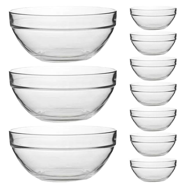 10 Pcs Glass Snack Bowl Decor Clear Glass Bowls Mixing Bowls Small ...