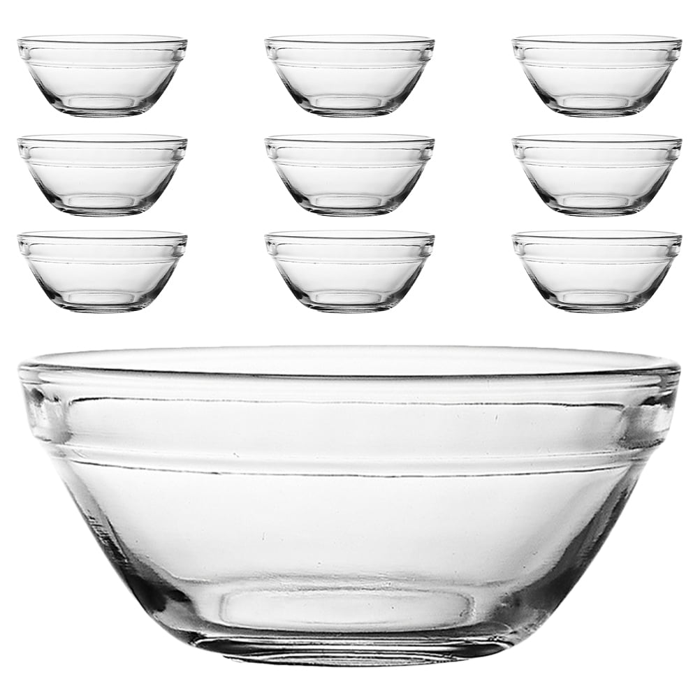 10 Pcs Glass Snack Bowl Soups Mini Glasses Ramekins for Dipping Clear ...