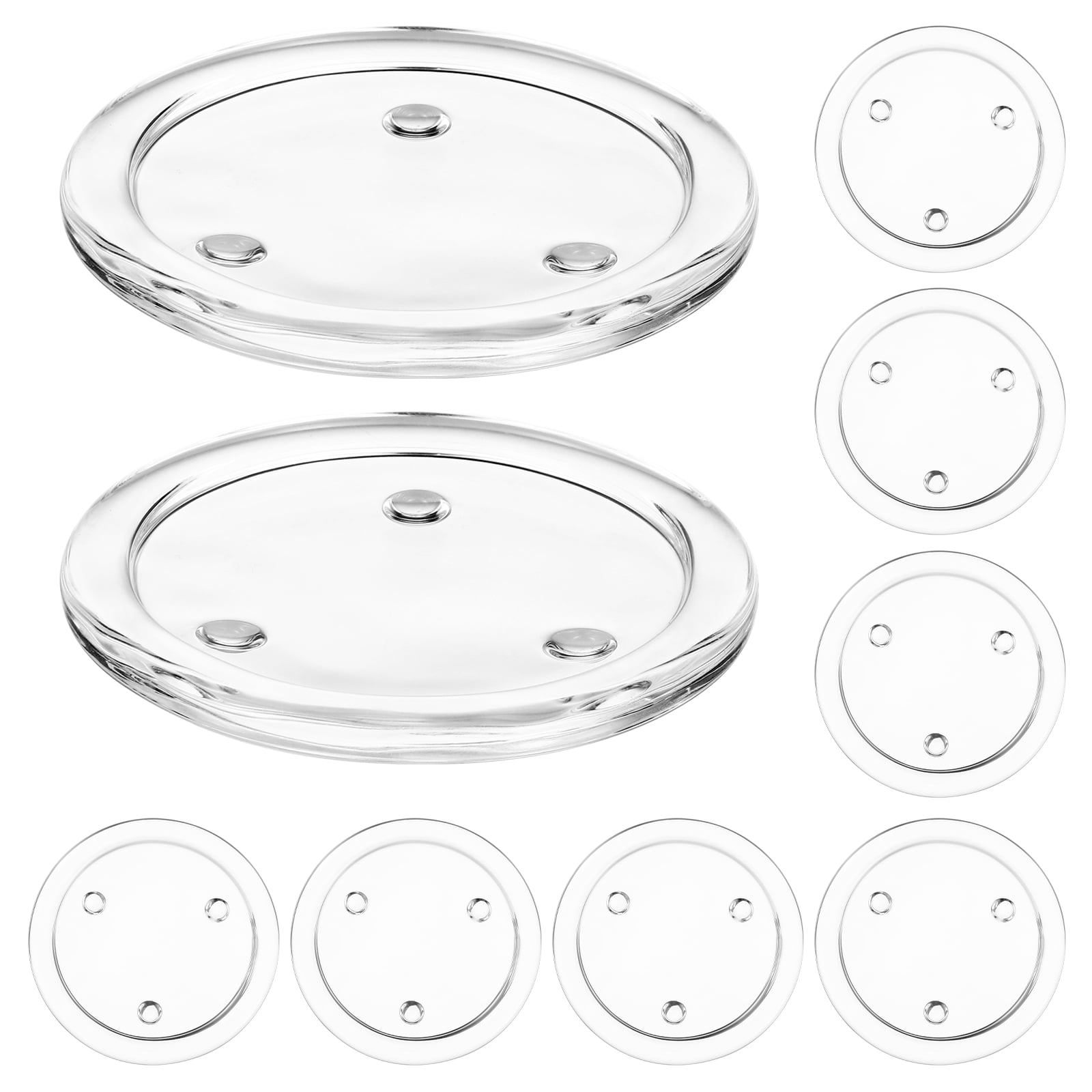 10 Pcs Glass Tray Candle Holder For Vanity Decorative Plate Scented ...