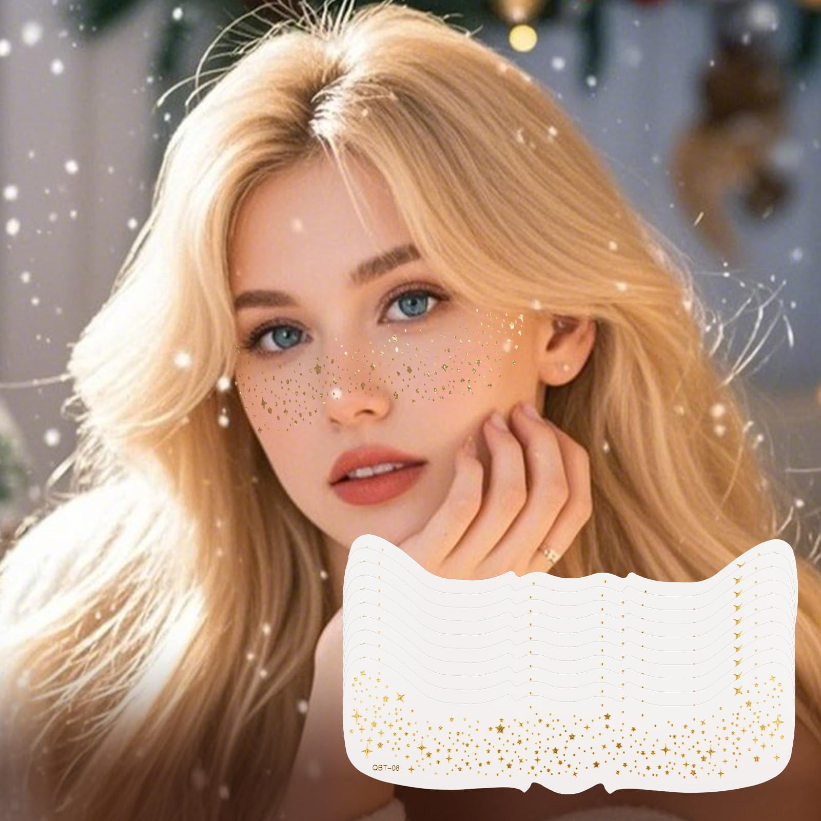 10 Pcs Glitter Freckles Face Tattoo, Face Glitter Makeup Patches ...