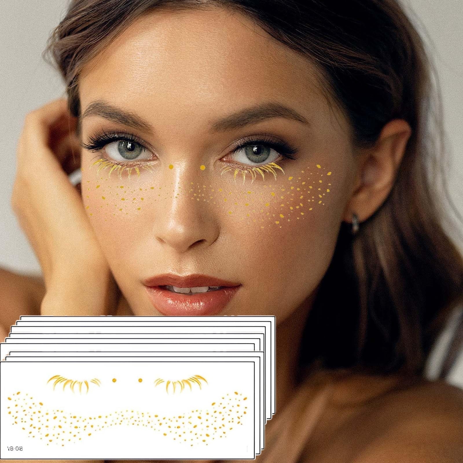 10 Pcs Glitter Tattoo Sticker, Cute Faux Freckle Patches Waterproof ...