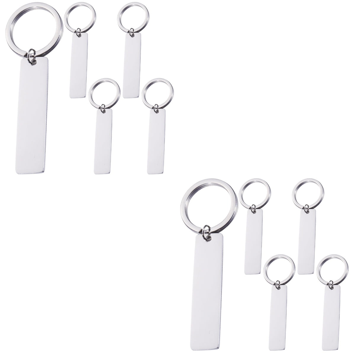 10 Pcs Glossy Strip Hangtag Labels DIY Key Tags Metal Key Ring ...