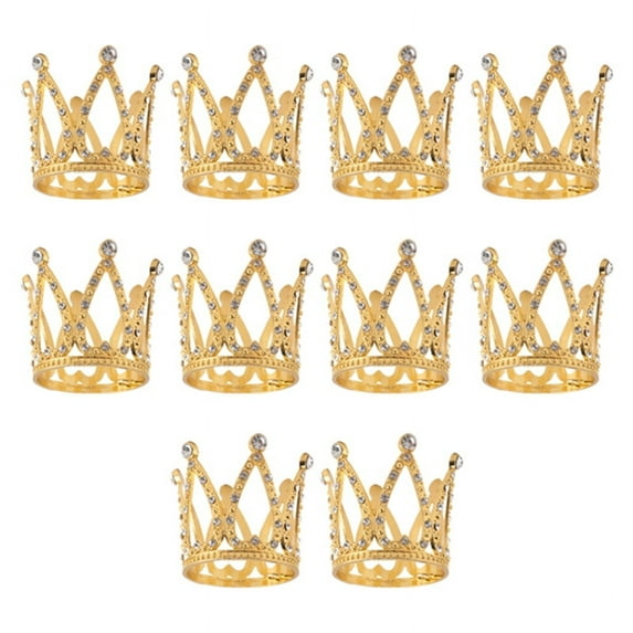 10 Pcs Gold Cake Topper Tiny Baby Small Rhinestone Crown for Flower ...