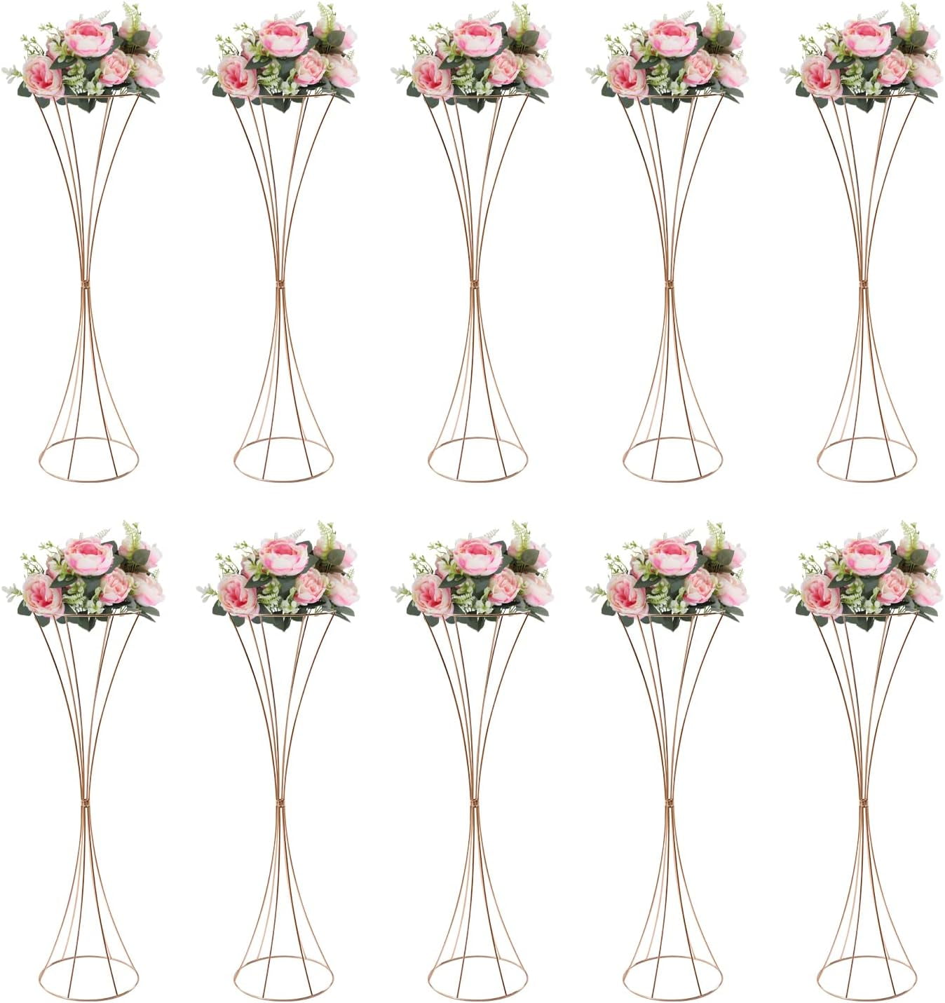 10 Pcs Gold Centerpieces Wedding Table Vase, 31.5" Tall Trumpet Vase ...