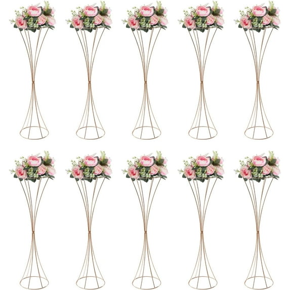10 Pcs Gold Centerpieces Wedding Table Vase, 31.5" Tall Trumpet Vase ...