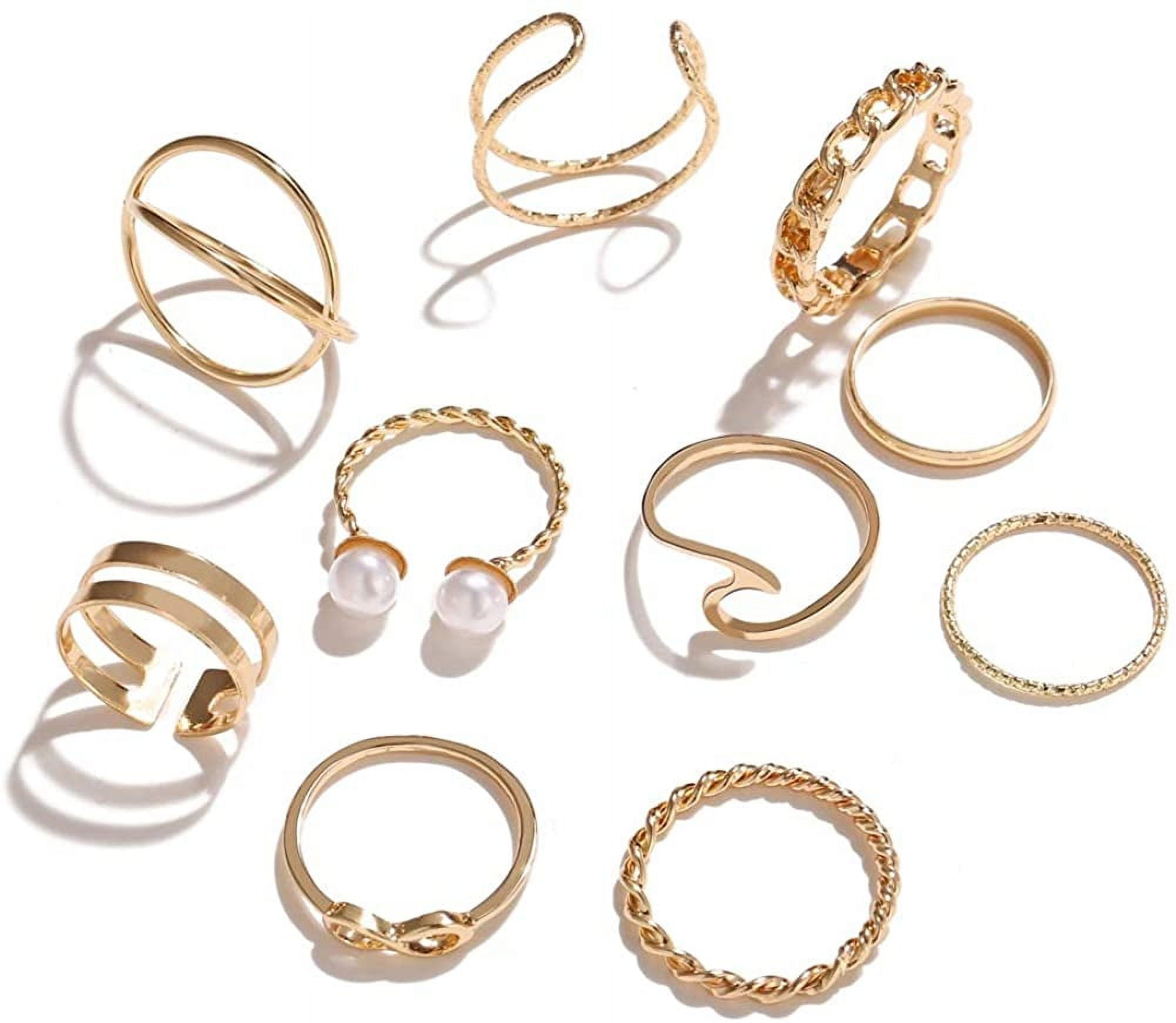 10 Pcs Gold Knuckle Stackable Rings Set for Women, Bohemian Gold/Silver ...