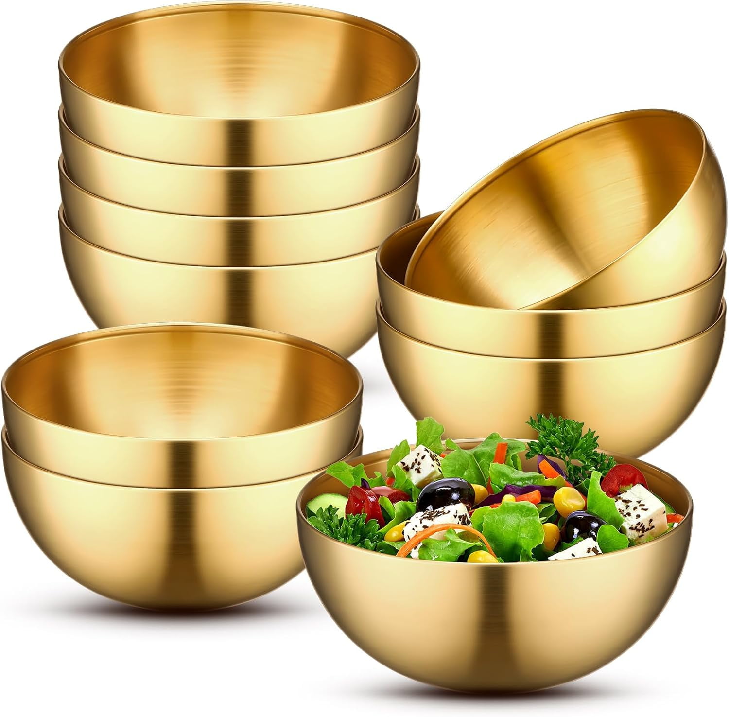 10 Pcs Gold Mixing Bowls Stainless Steel Gold Esthetician Bowls for ...