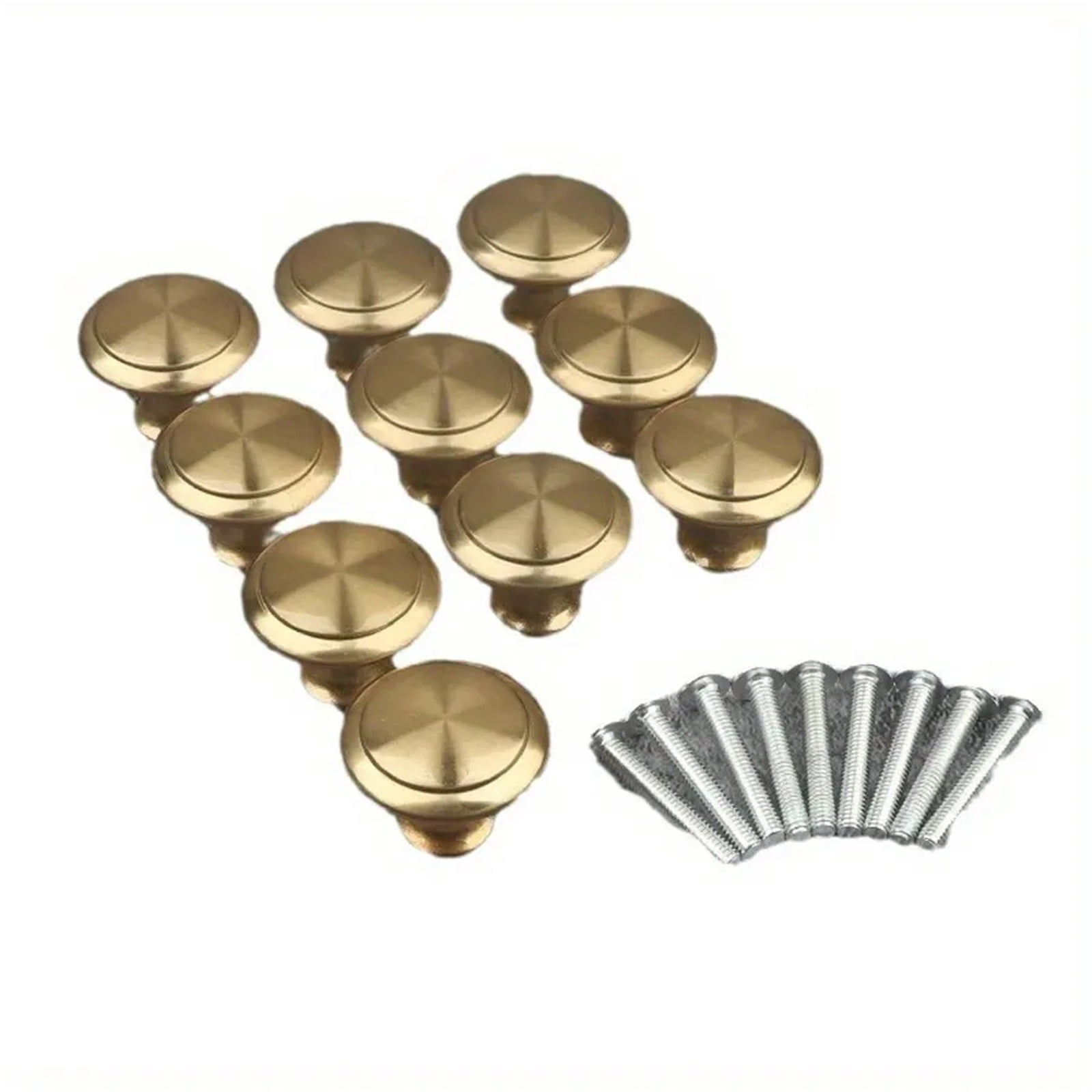10 Pcs, Golden Simple Cabinet Drawer Single Hole Knob, Cabinet Closet ...