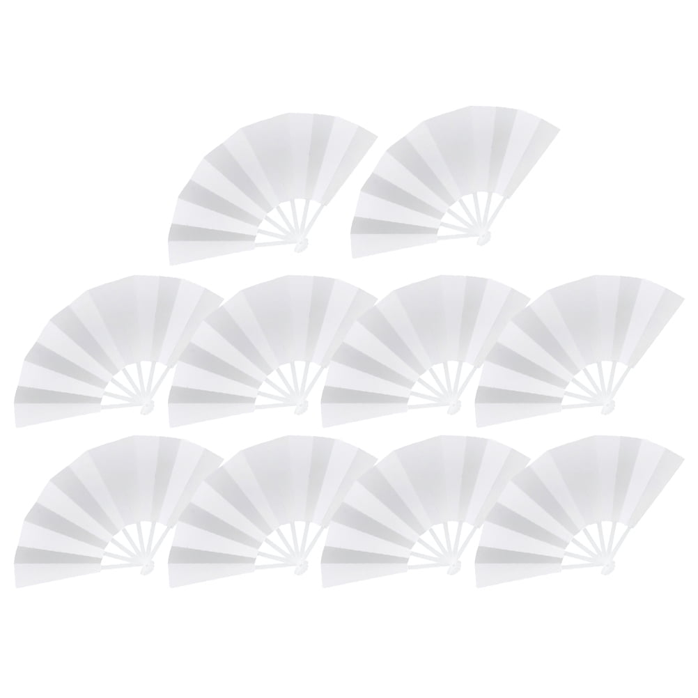 10 Pcs Graffiti Folding Fan Hand Held Fans Paper Blank Fans DIY Hand ...