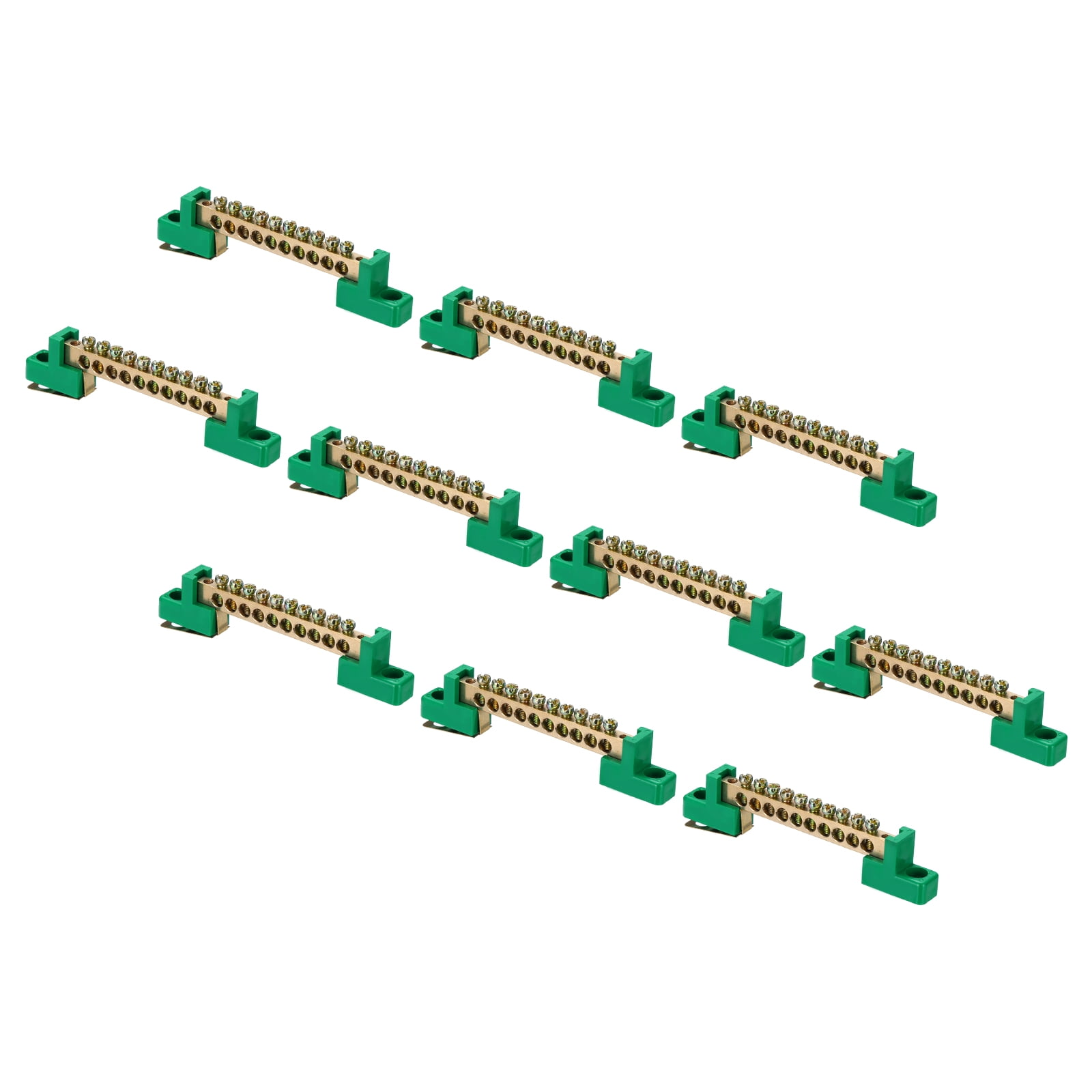 10 Pcs Ground Bus Bar Brass Terminal Grounding Bar 10 Positions ...