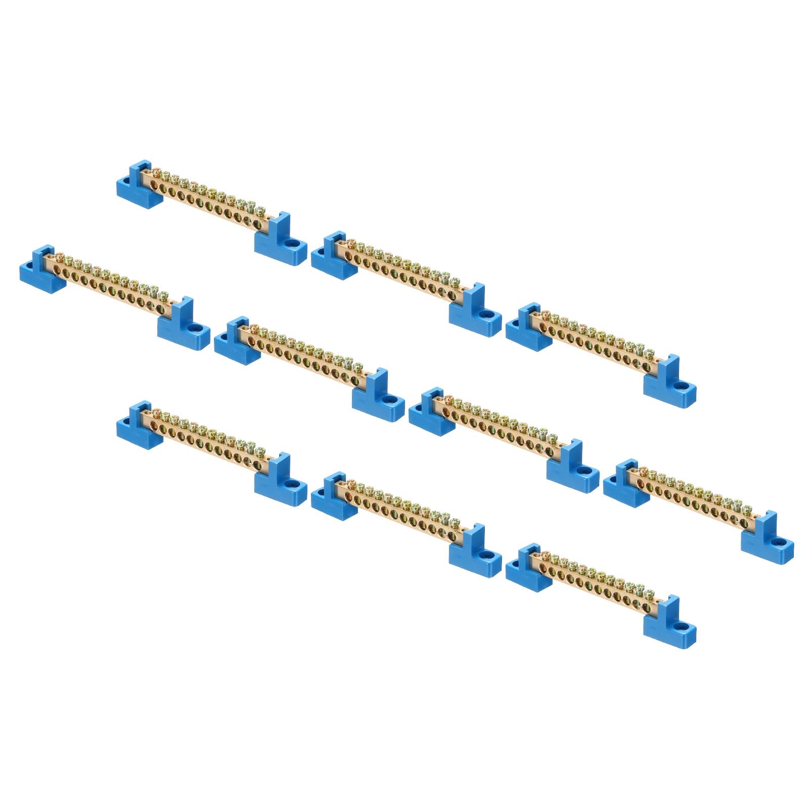 10 Pcs Ground Bus Bar Brass Terminal Grounding Bar 12 Positions ...