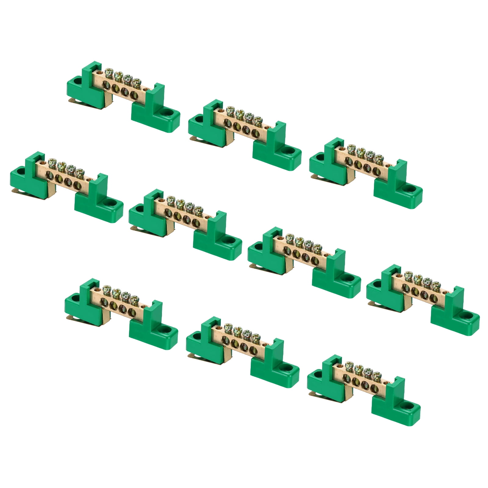 10 Pcs Ground Bus Bar Brass Terminal Grounding Bar 4 Positions ...