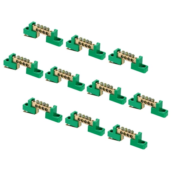 10 Pcs Ground Bus Bar Brass Terminal Grounding Bar 4 Positions ...