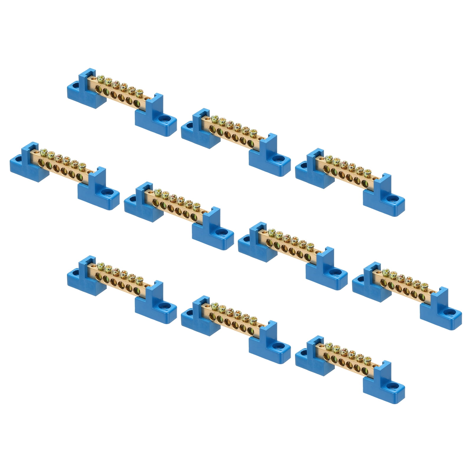 10 Pcs Ground Bus Bar Brass Terminal Grounding Bar 6 Positions ...